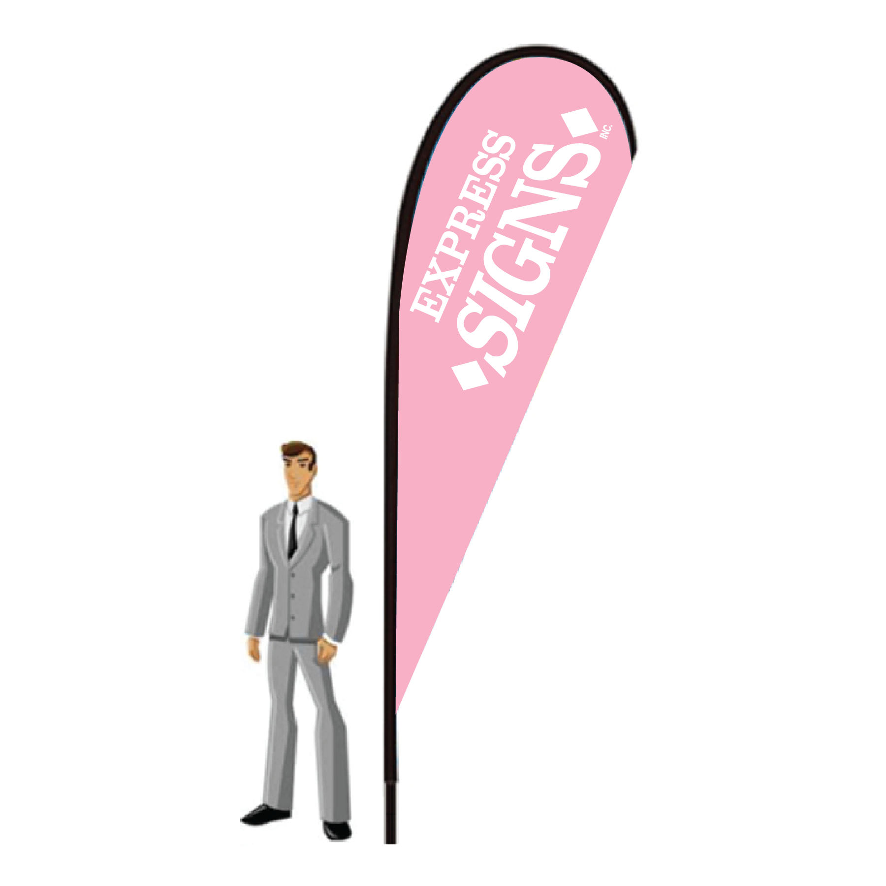 12ft Single Reverse Teardrop Flag - Express Signs